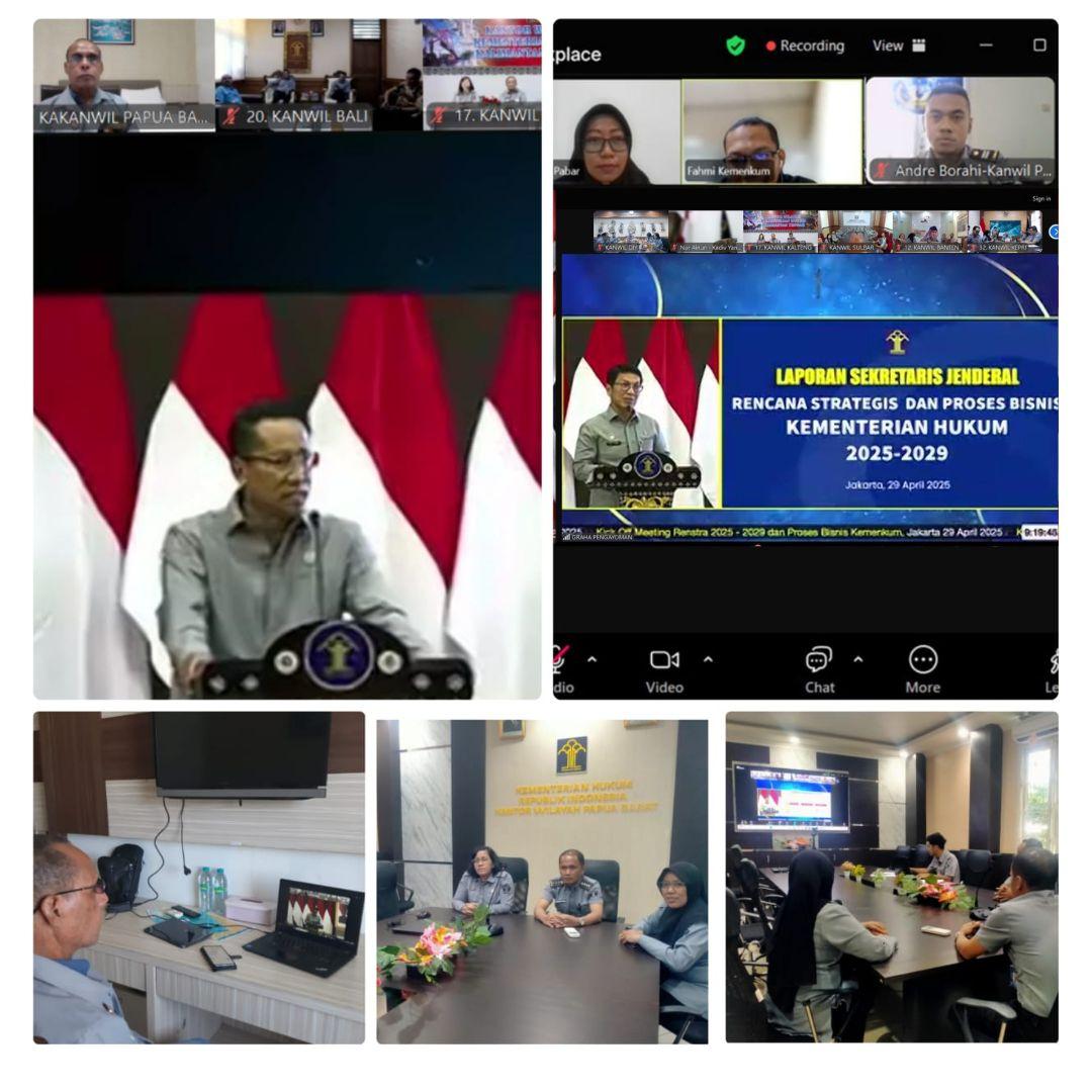 KANWIL KEMENKUM PAPUA BARAT IKUTI KICK OFF MEETING PENYUSUNAN RENSTRA DAN PETA PROSES BISNIS ...